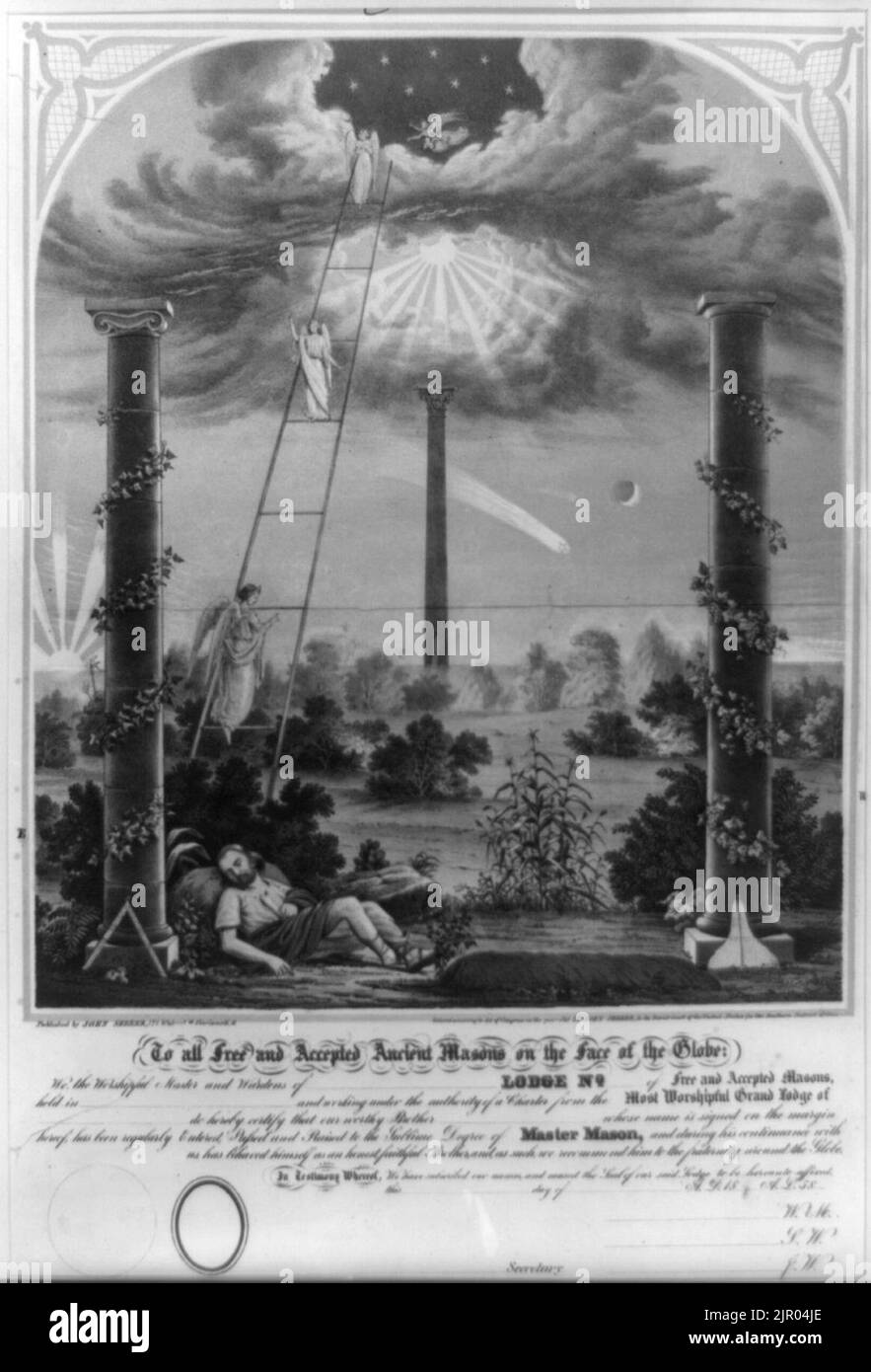 To all free and accepted ancient masons on the face of the globe Stock ...