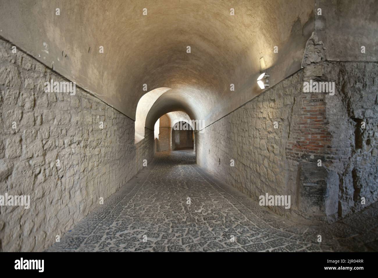 Corridor inside of Saint 'Elmo castle in Naples, Italy Stock Photo - Alamy