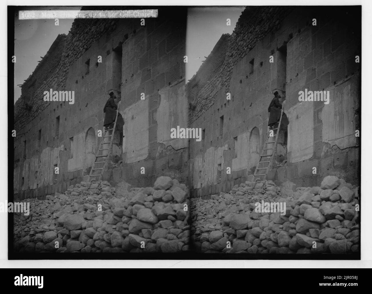 To Sinai via the Red Sea, Tor, and Wady Hebran. Monk climbing up to his ...