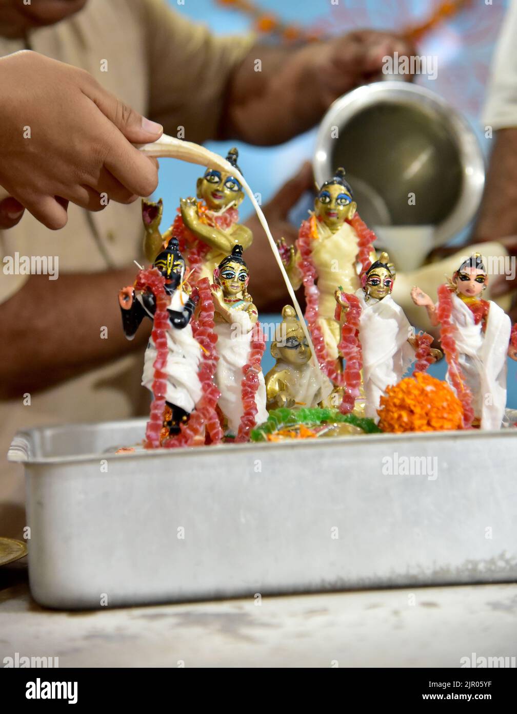 Bikaner, Rajasthan, India. 19th Aug, 2022. ISKCON Priest and Devotees ...