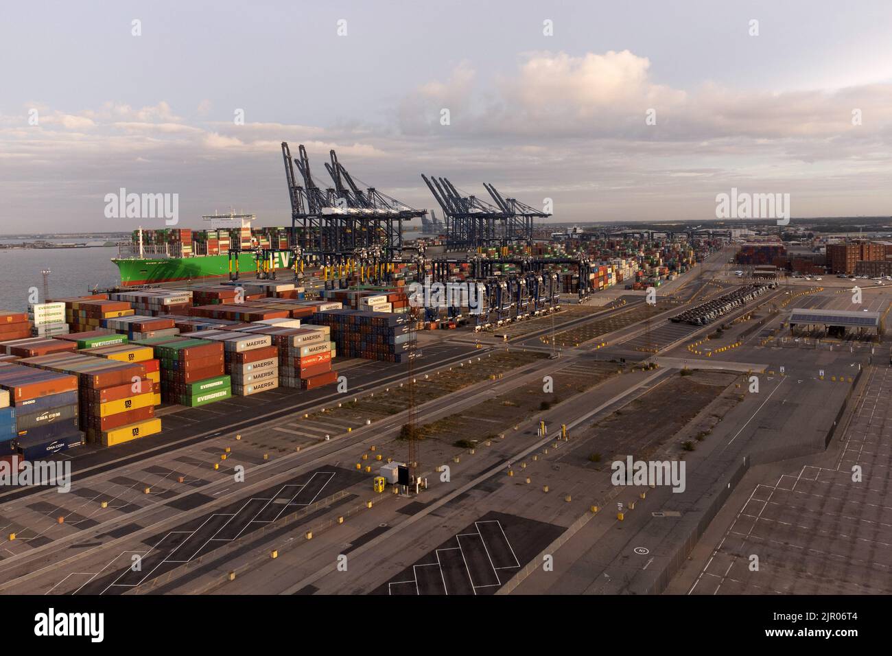 An aerial view of the port of felixstowe in suffolk hi-res stock ...
