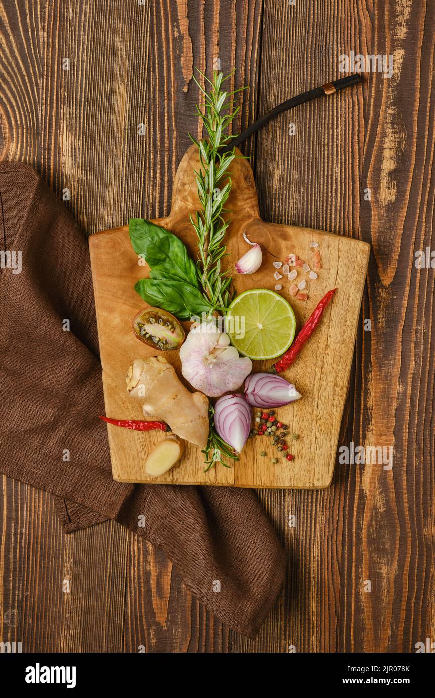 Overhead view food composition hi-res stock photography and images - Alamy