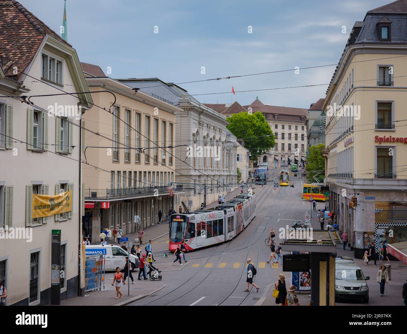 Basel, Switzerland - July 4 2022: public transport in the city. tram in ...