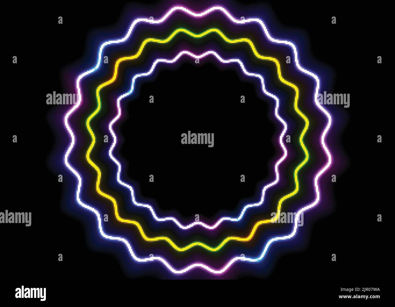 Colorful glowing neon wavy circles abstract background. Vector design ...