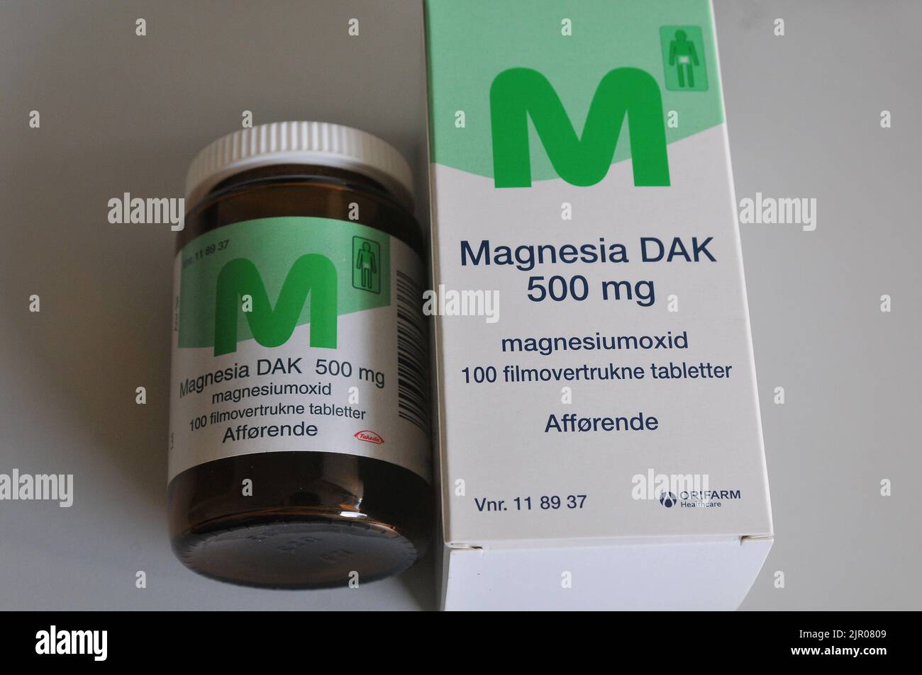 Kastrup/Copenahgen /Denmark/21 August 2022/ Magnesia dak 500 mg tables ...