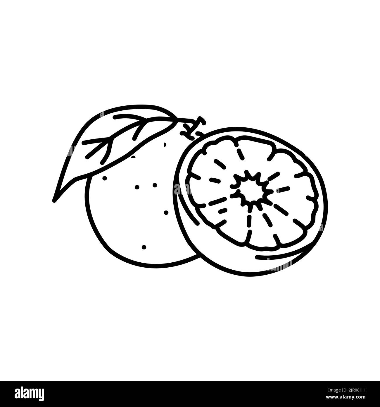 Orange and half color line icon. Pictogram for web page Stock Vector ...
