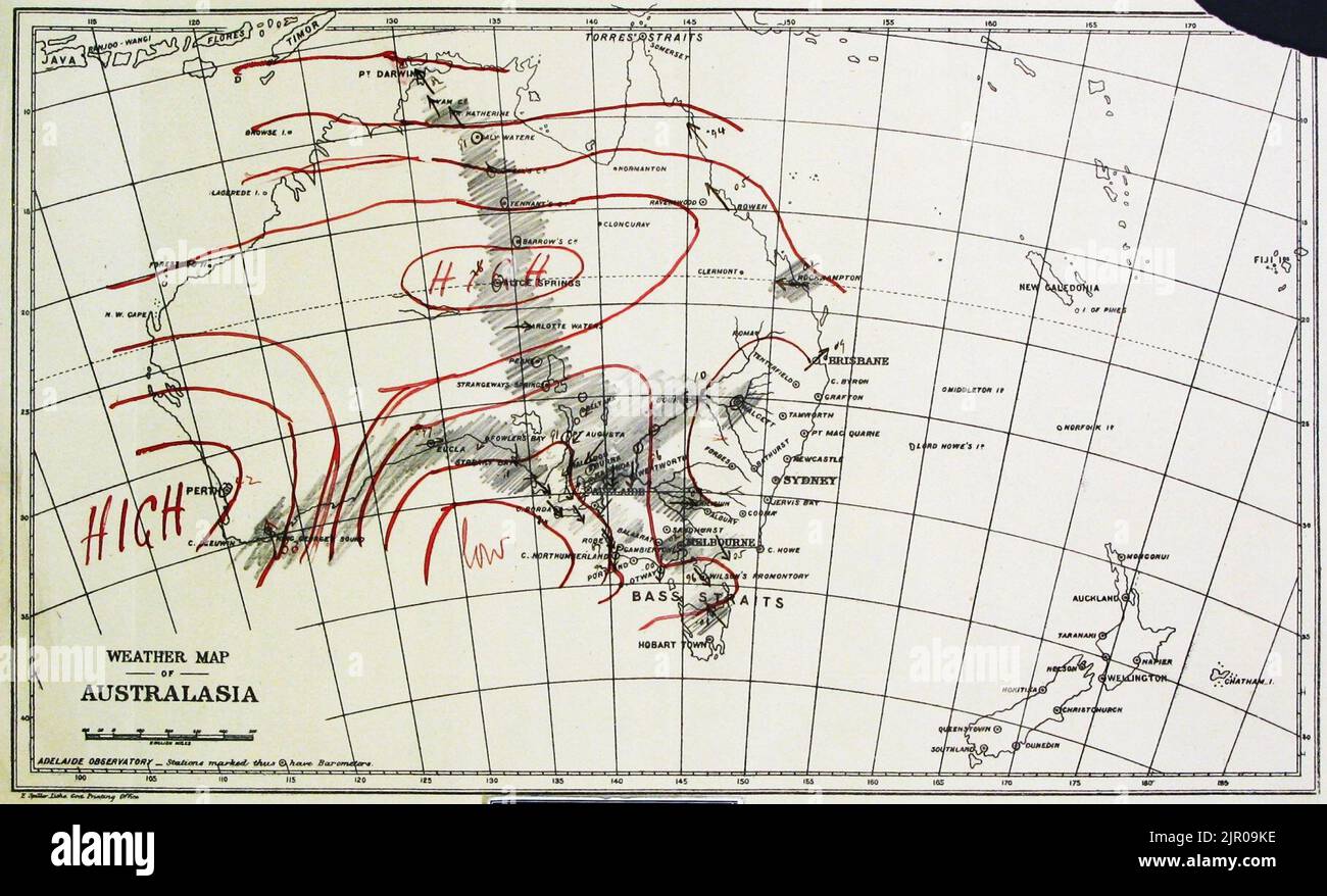 Todd Weather Folios Early synoptic chart 1882 May 29 Stock Photo - Alamy