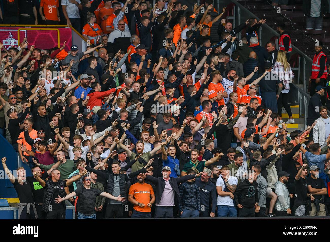Blackpool fans in attendance at Burnley Stock Photo - Alamy
