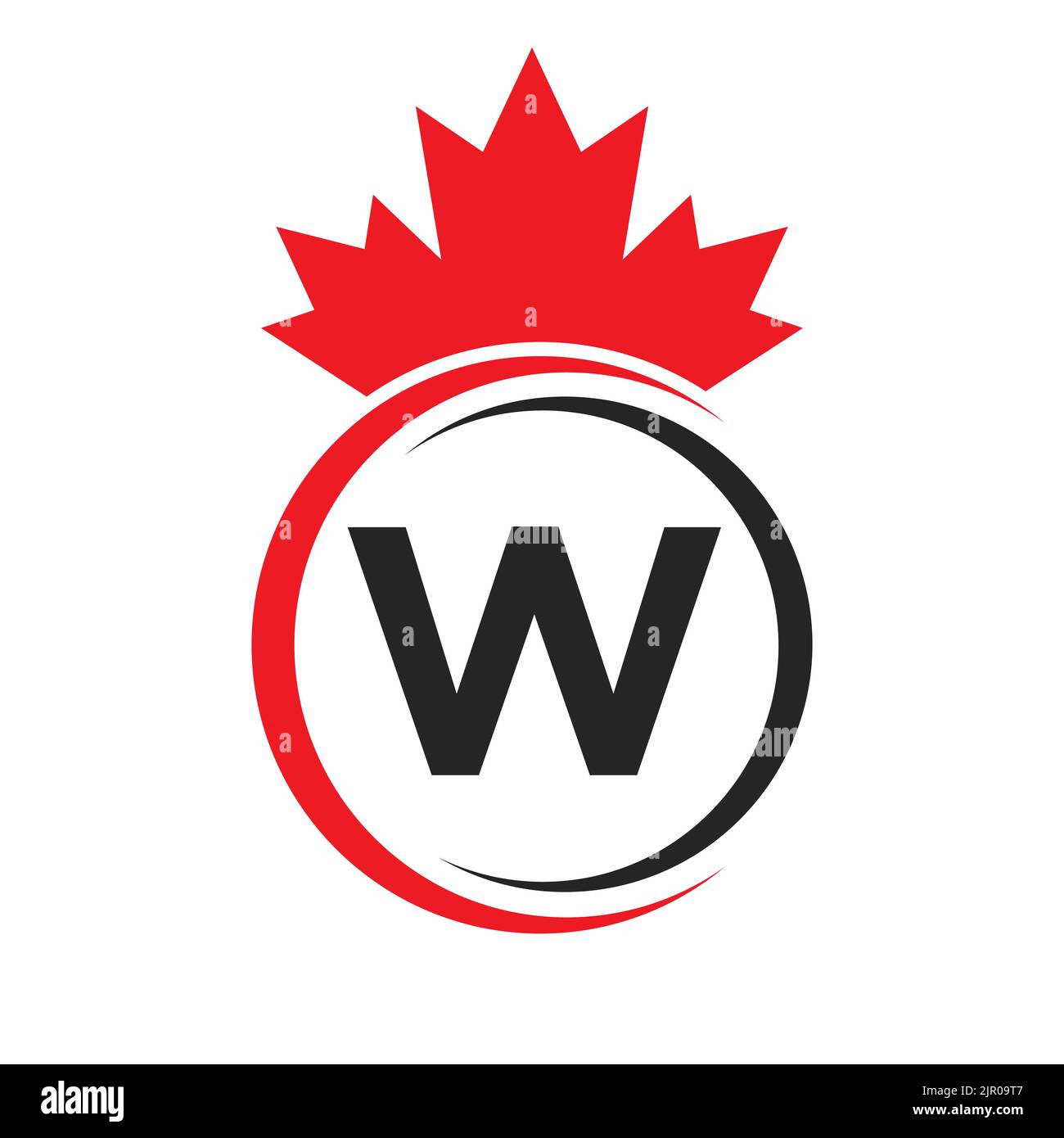 Letter W Maple Leaf Logo Template Symbol of Canada. Minimal Canadian Business, Company Logo ...