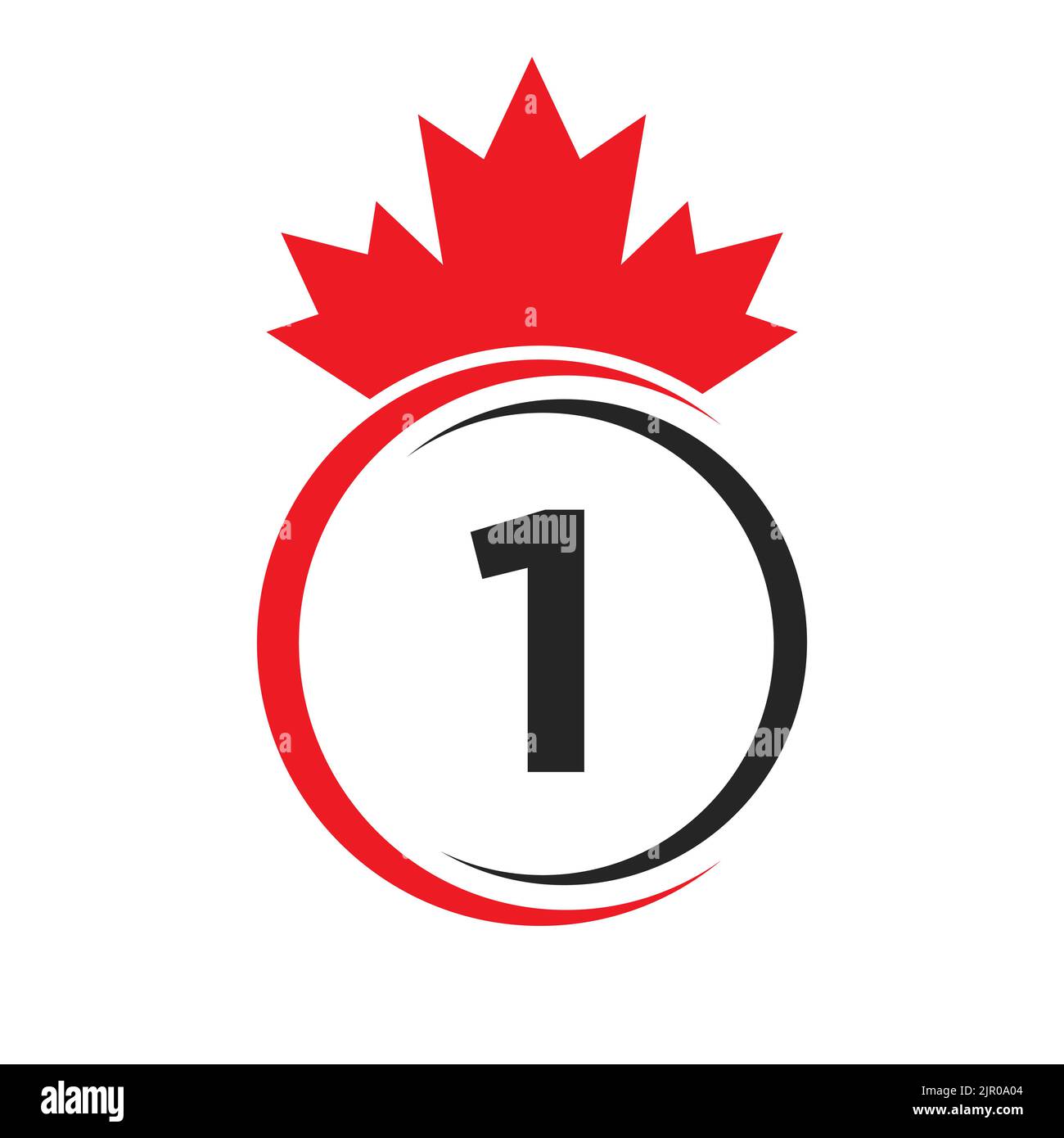Letter 1 Maple Leaf Logo Template Symbol of Canada. Minimal Canadian ...