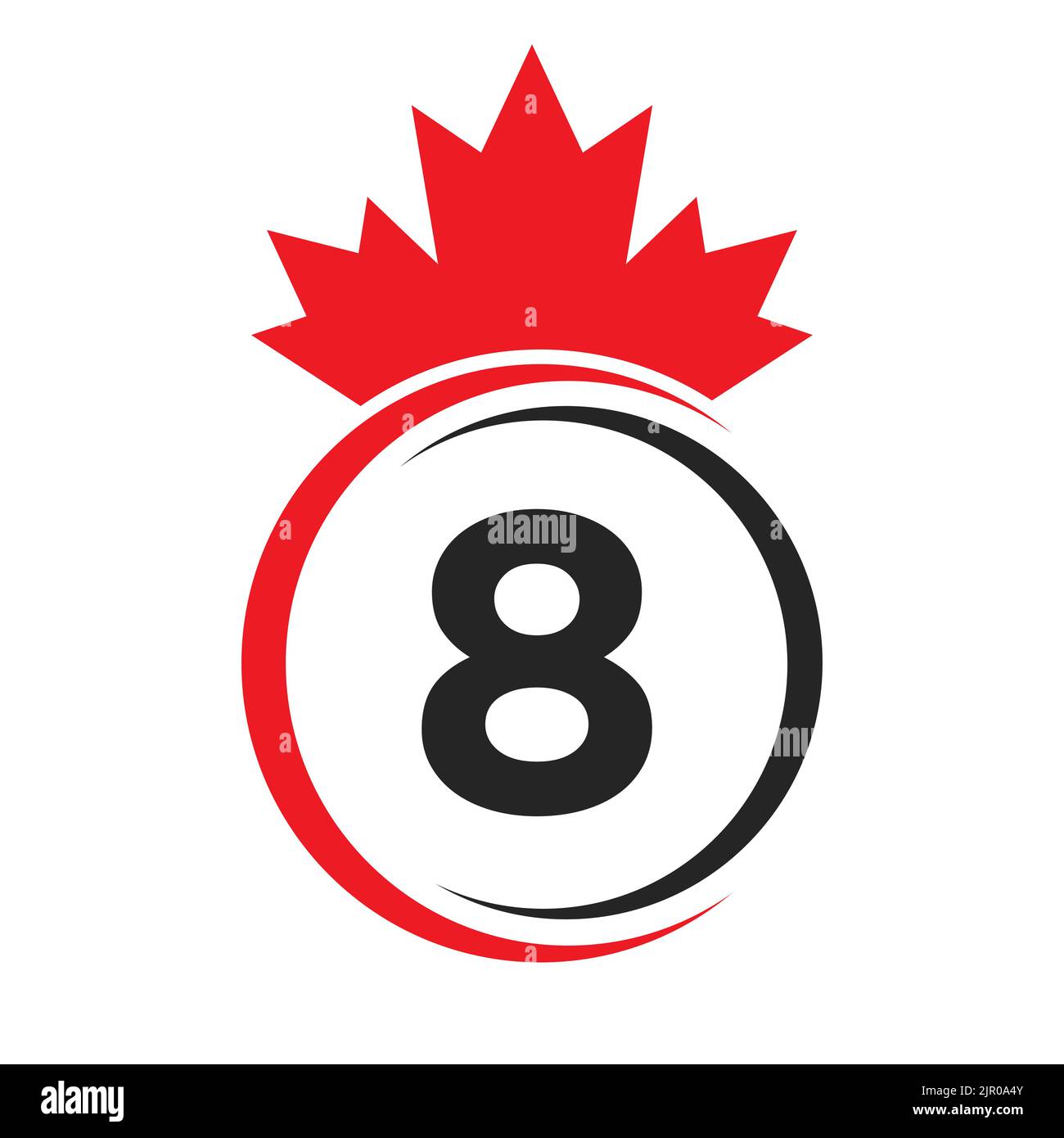 Letter 8 Maple Leaf Logo Template Symbol of Canada. Minimal Canadian Business, Company Logo ...
