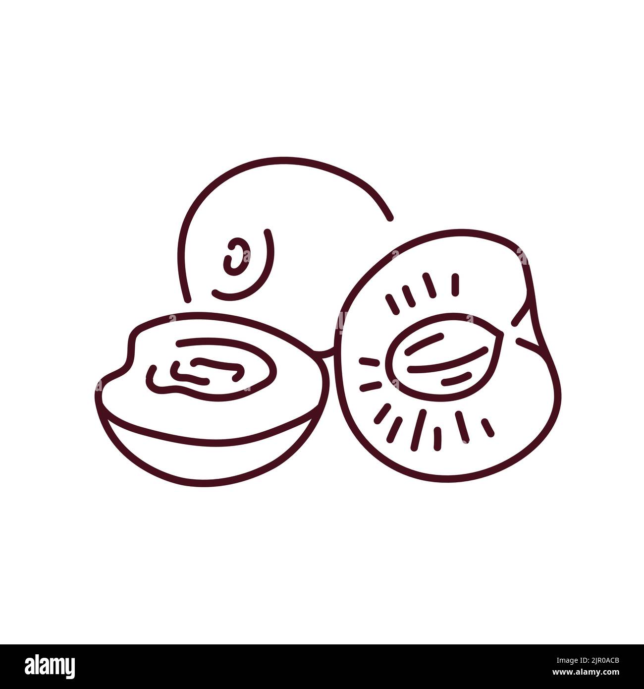 Cherry and half color line icon. Pictogram for web page Stock Vector ...