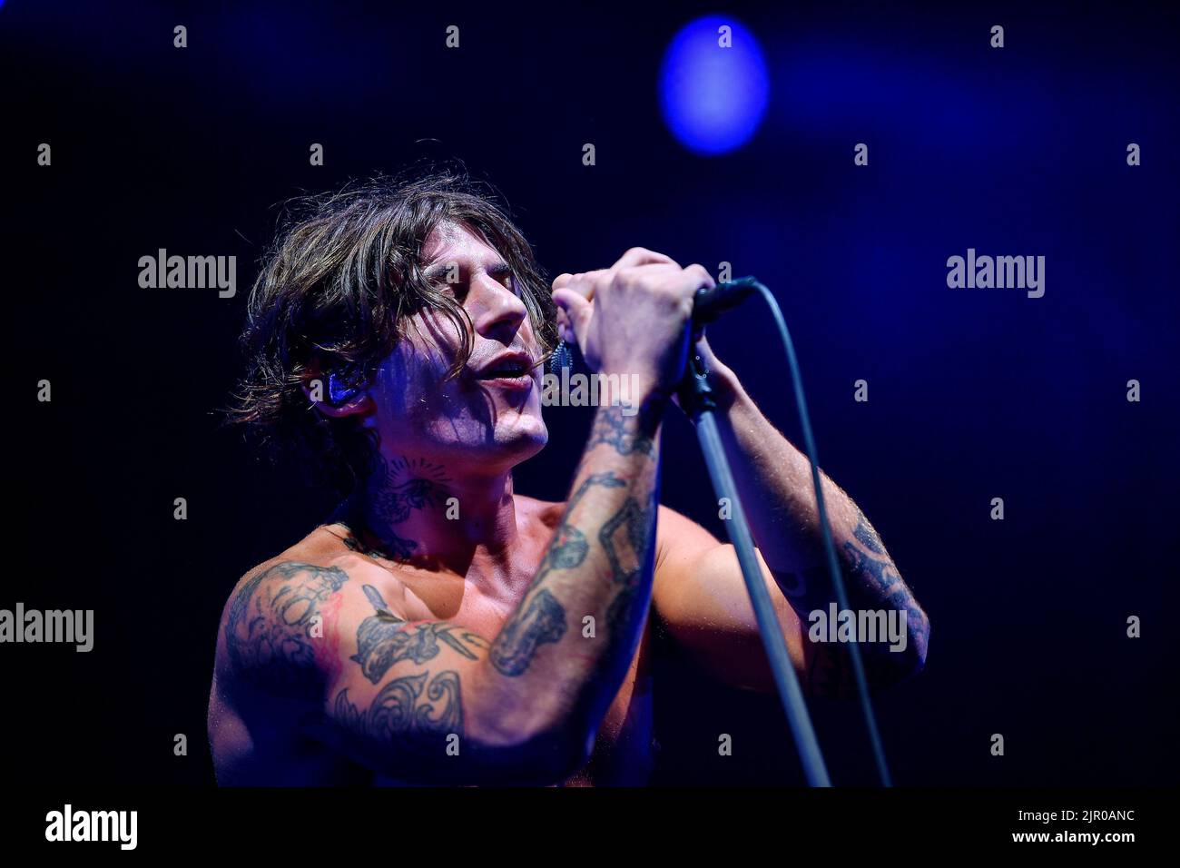 Anfiteatro Ivan Graziani, Alghero, Italy, August 20, 2022, Rkomi during ...