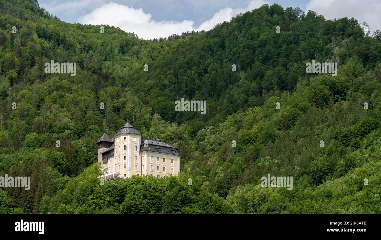 Charming view of the majestic Klaus castle on a hilltop in the ...