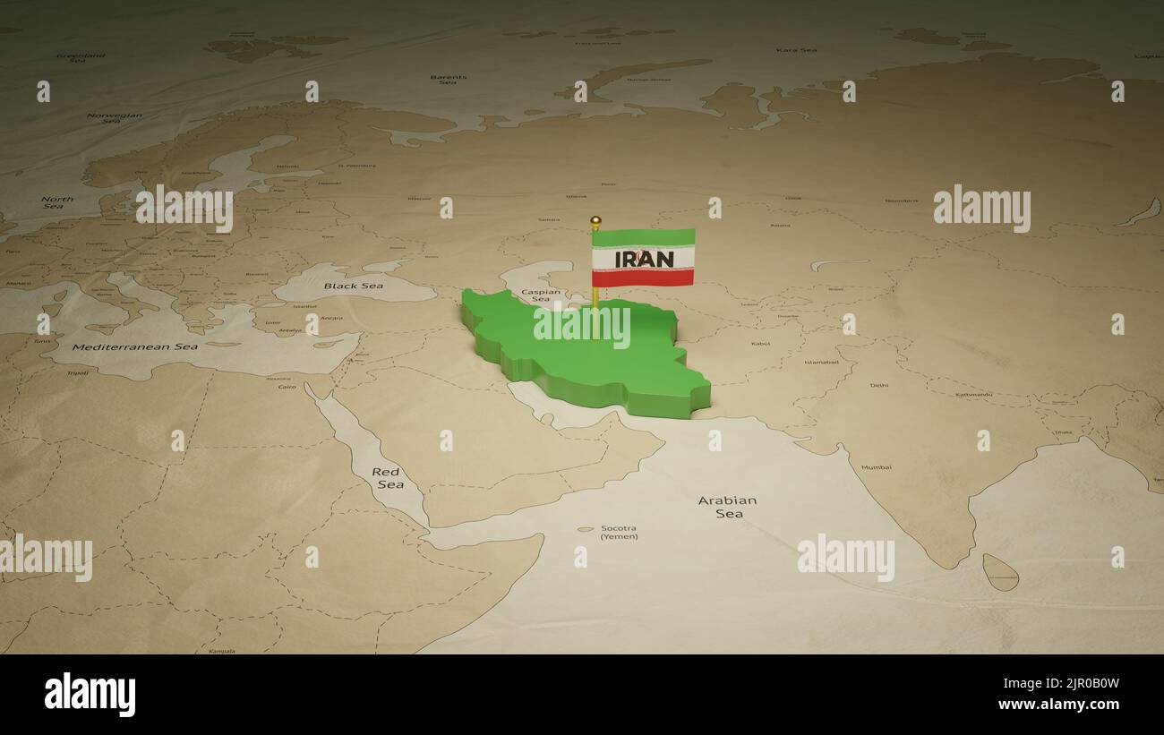 3d rendering Iran maps and flags. Social Media post template Stock ...