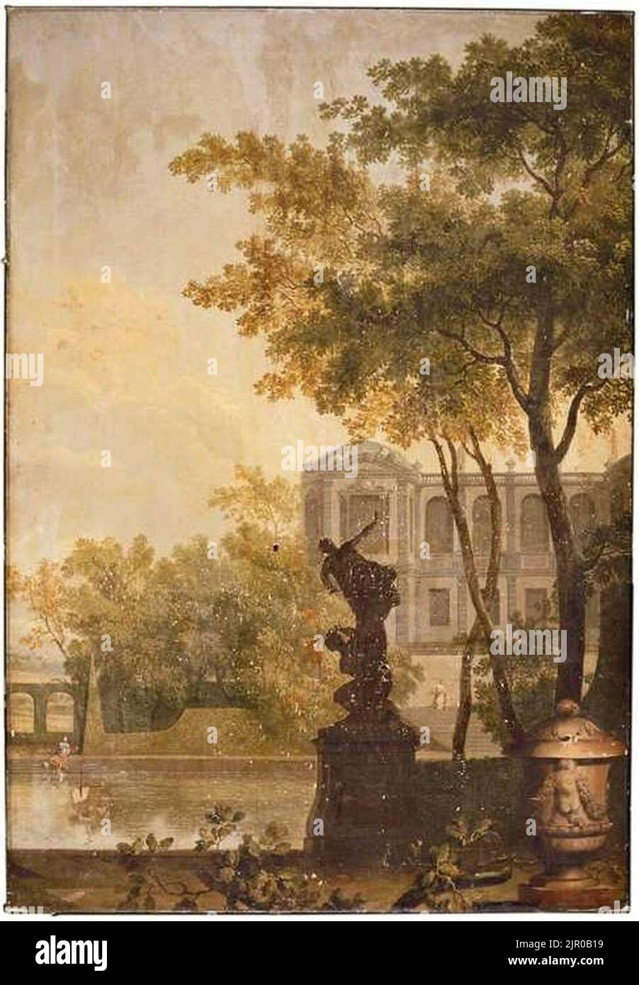 Toeschrijving, Jan Stolker - Behangsel met voorstelling parklandschap ...