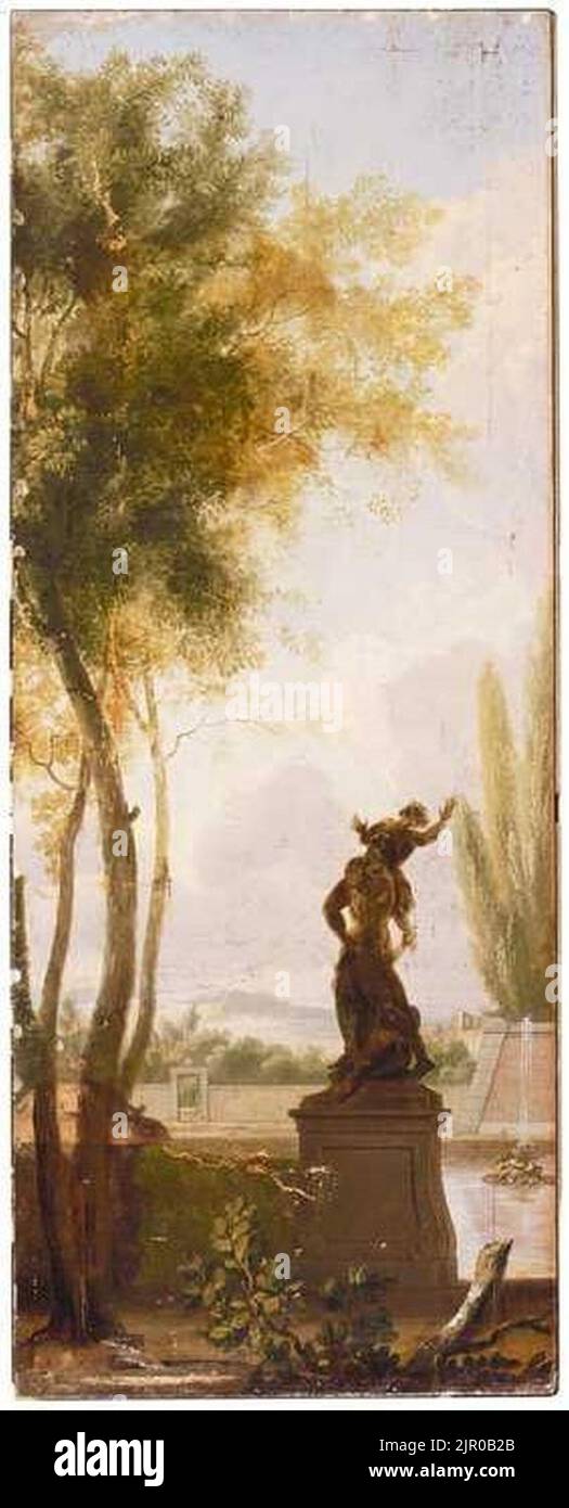 Toeschrijving, Jan Stolker - Behangsel verlijmd op kast-deurpaneel met ...