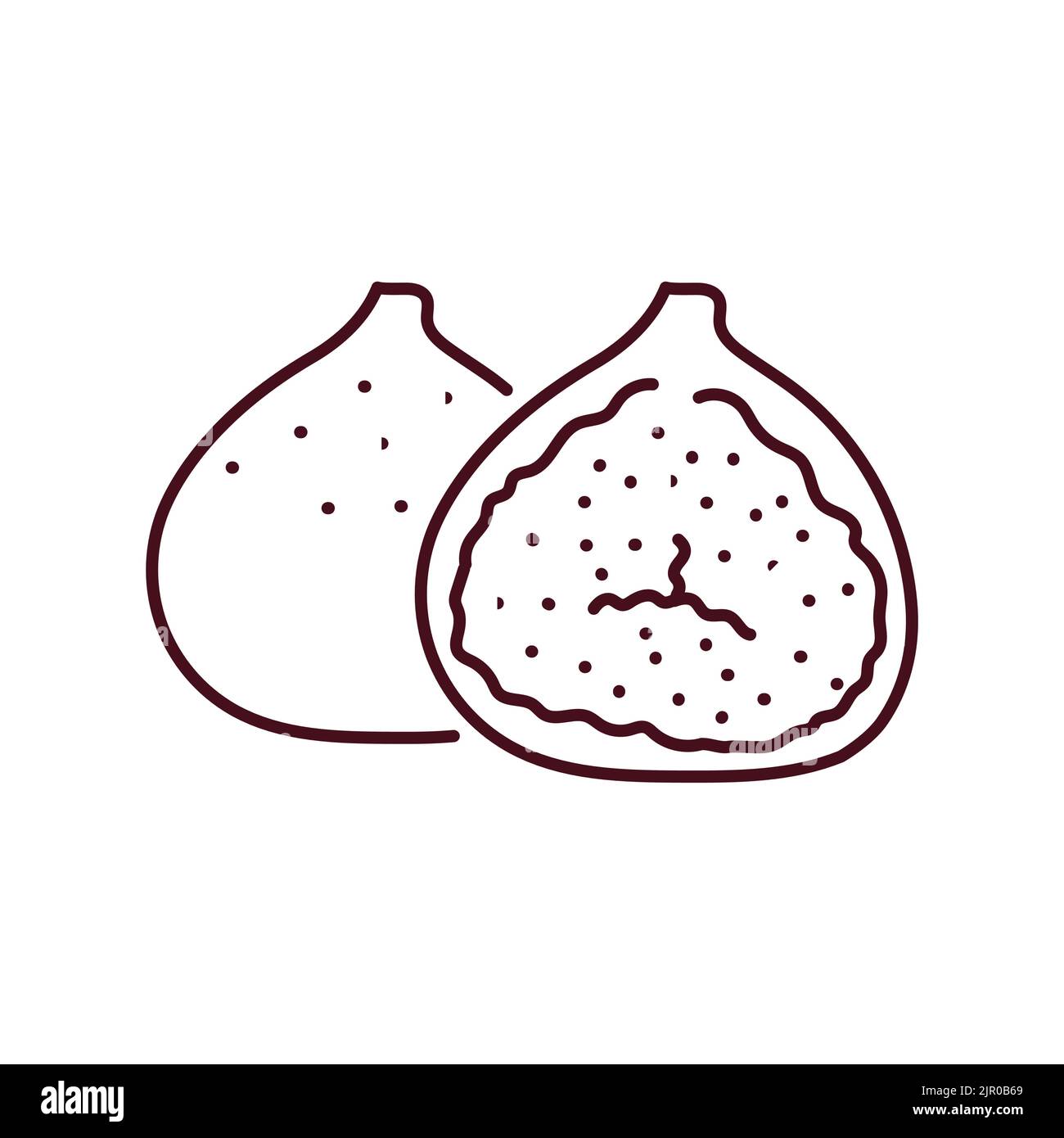 Fig and half color line icon. Tropical fruit Stock Vector Image & Art ...