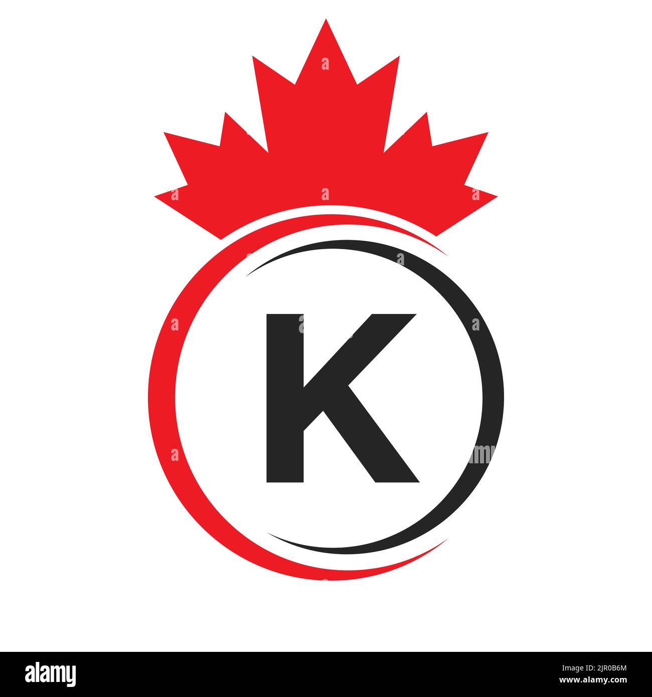 Letter K Maple Leaf Logo Template Symbol of Canada. Minimal Canadian ...