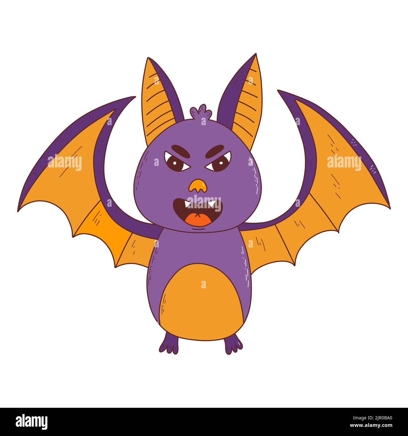Cartoon bat. Halloween element. Trick or treat concept. Vector ...