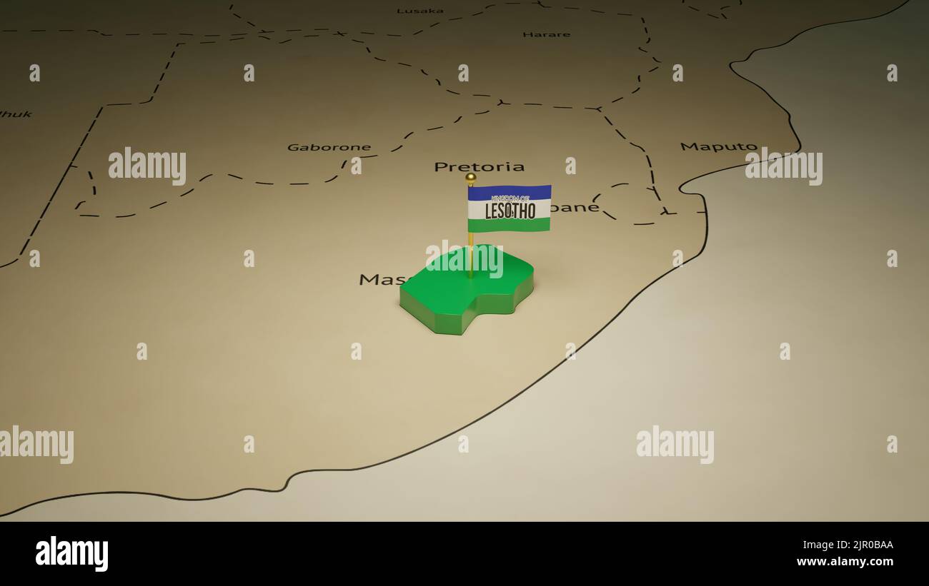 Lesotho political map hi-res stock photography and images - Alamy