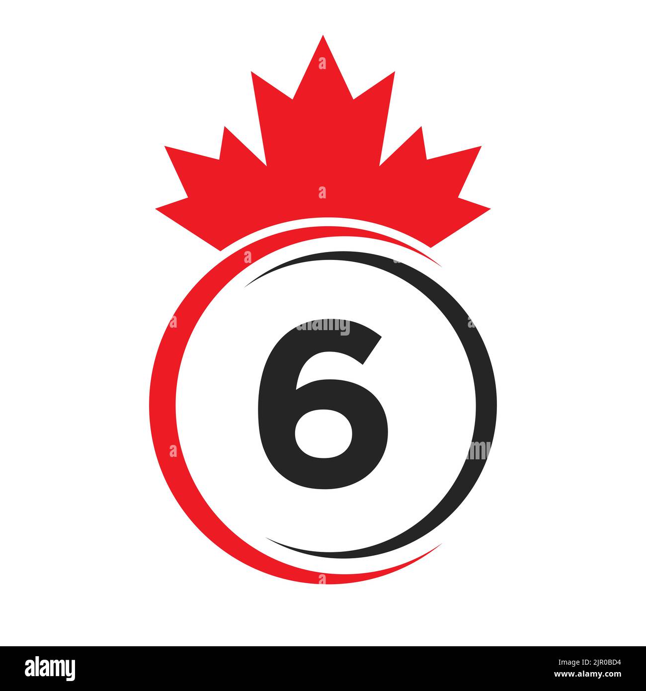 Letter 6 Maple Leaf Logo Template Symbol of Canada. Minimal Canadian ...