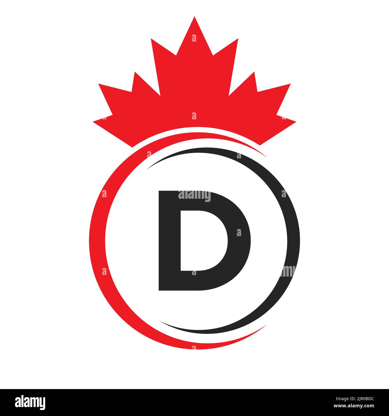 Letter D Maple Leaf Logo Template Symbol of Canada. Minimal Canadian ...