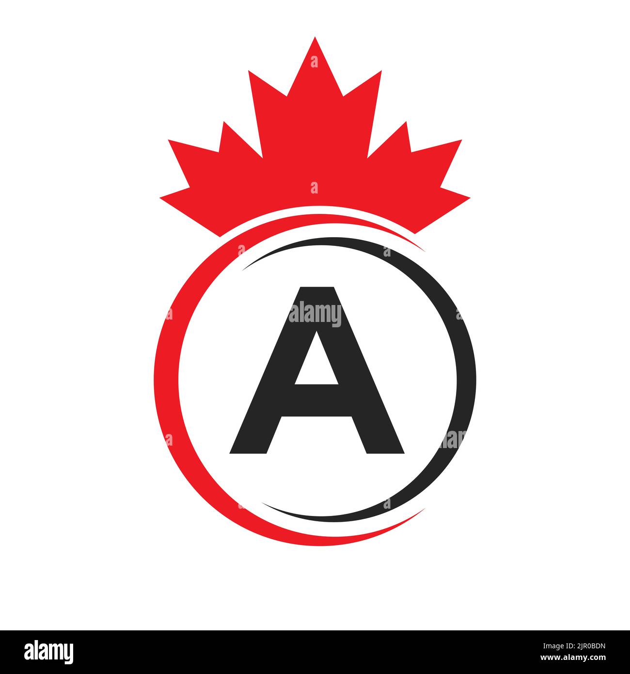 Letter A Maple Leaf Logo Template Symbol of Canada. Minimal Canadian ...