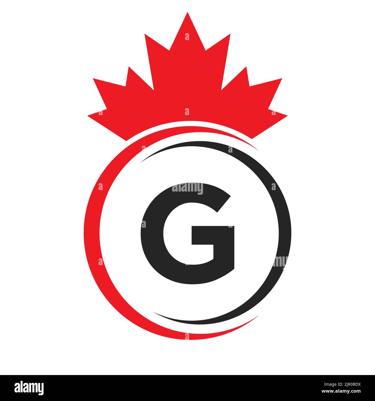 Letter G Maple Leaf Logo Template Symbol of Canada. Minimal Canadian ...