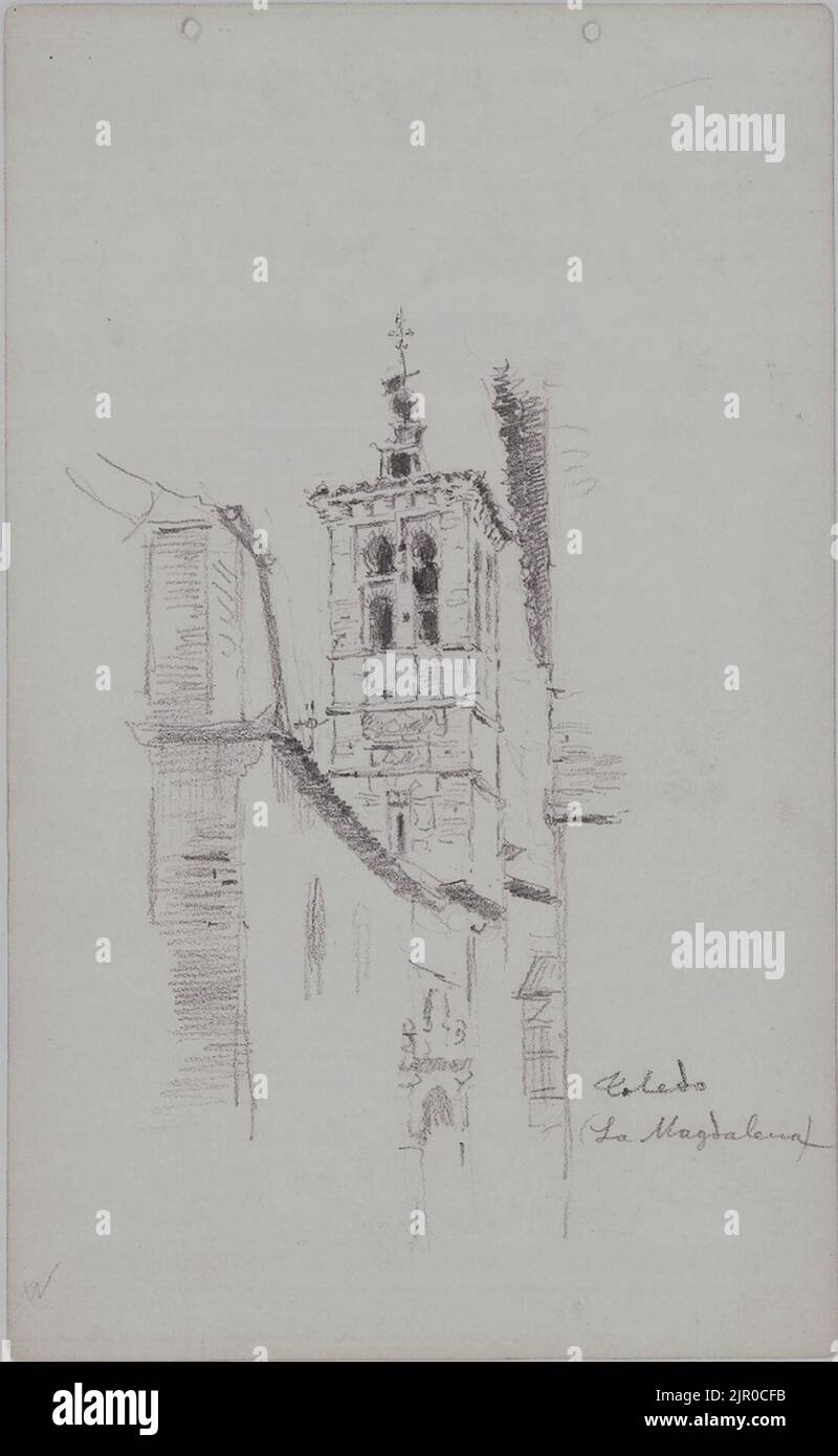 Toledo, La Magdalena, drawing by Mariano Pedrero Stock Photo - Alamy