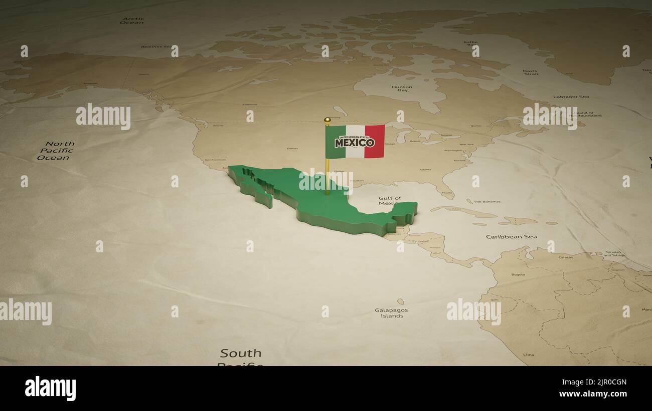 Colorful 3D map of Mexico and freedom day post template. Independence ...