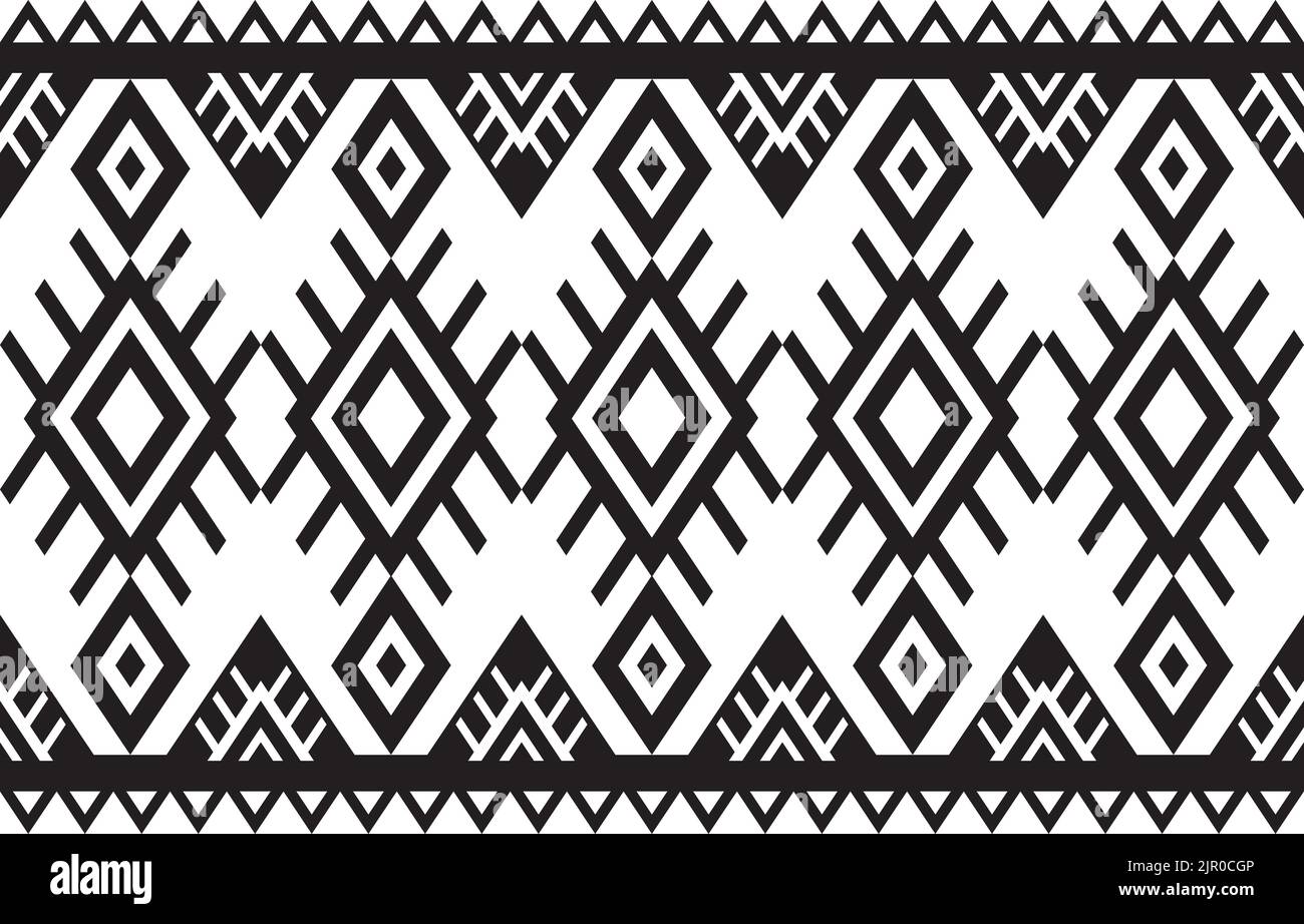Black and white geometric ethnic seamless pattern traditional graphic ...