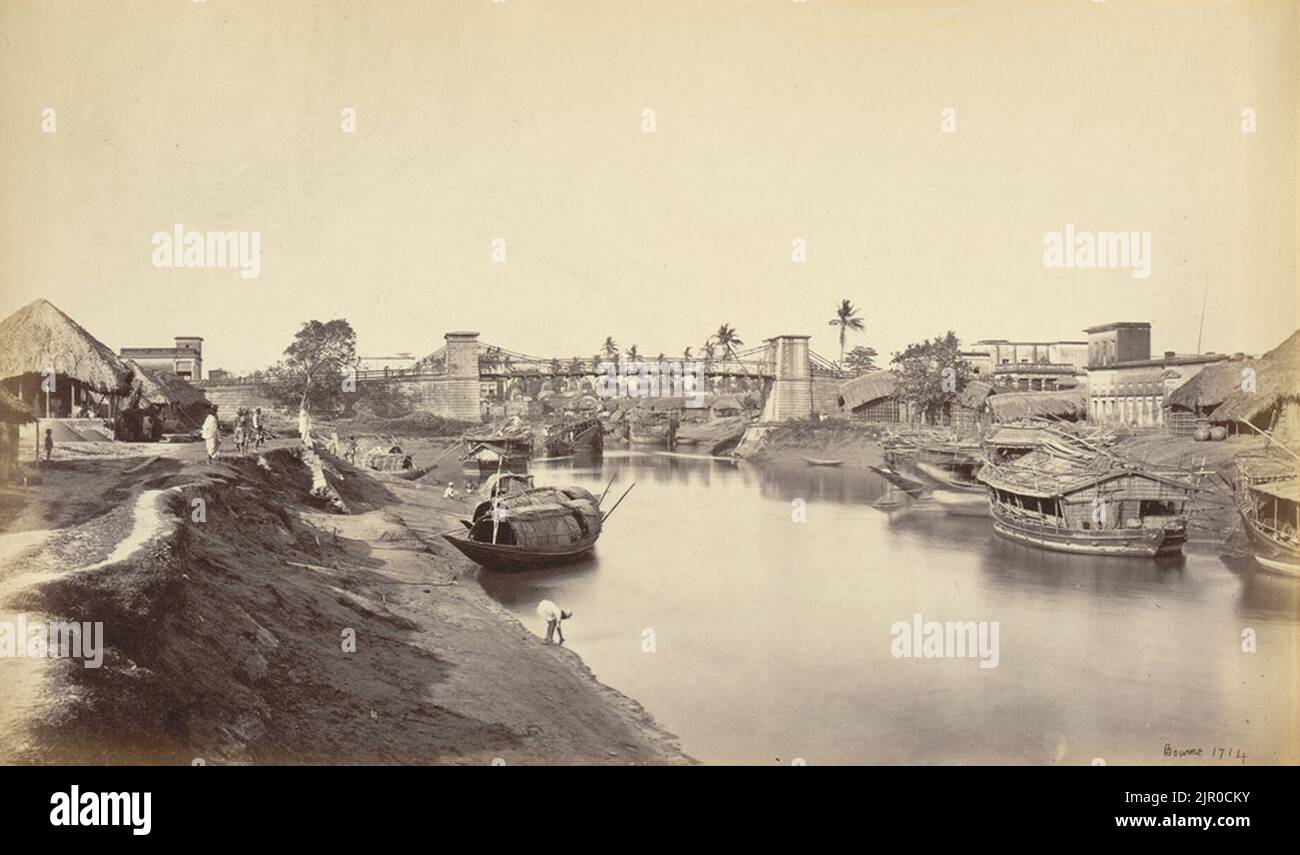 Tolly's Nullah (Adi Ganga) near Kalighat, Calcutta in the 1860s Stock ...
