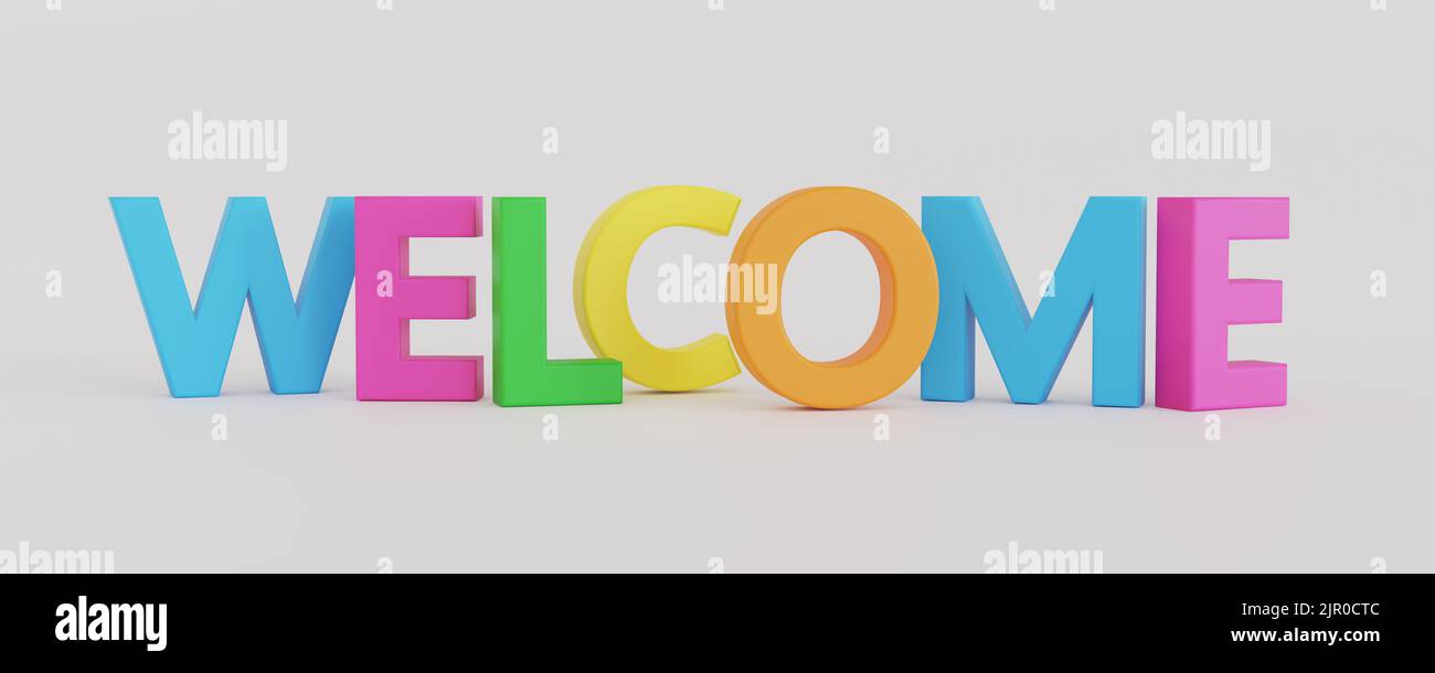 Colorful welcome sign hi-res stock photography and images - Alamy