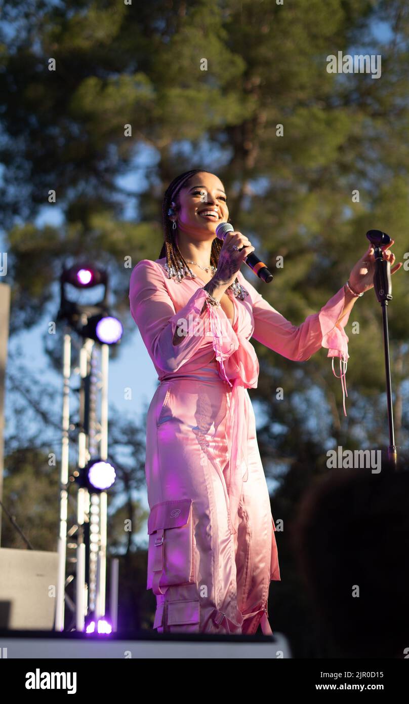 Beautiful Ella Mai singing on stage at Pandora festival in Ibiza Stock ...