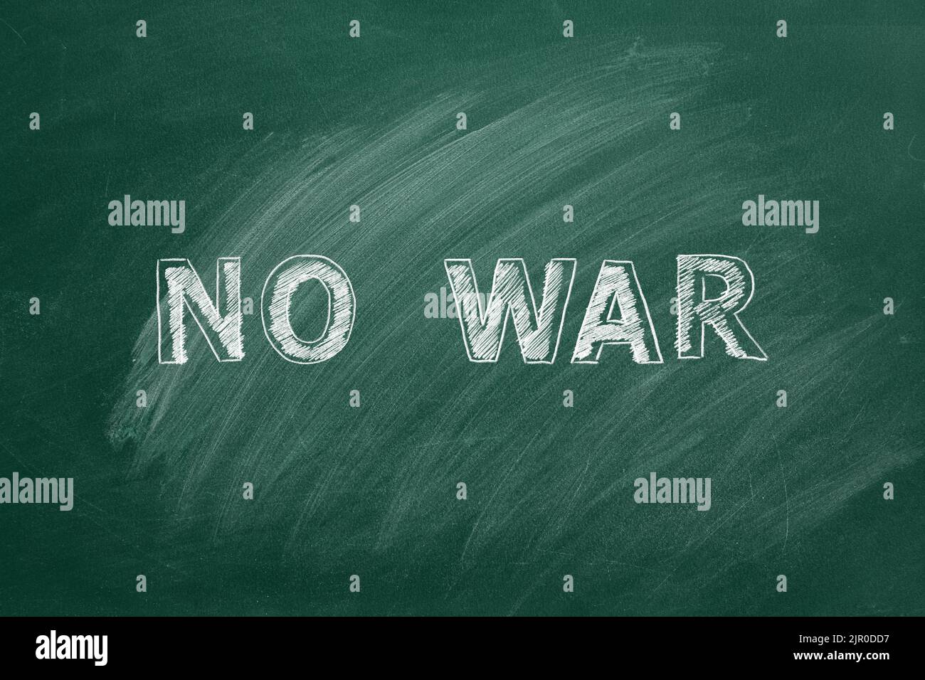 Lettering NO WAR hand drawn in chalk on a school greenboard Stock Photo ...