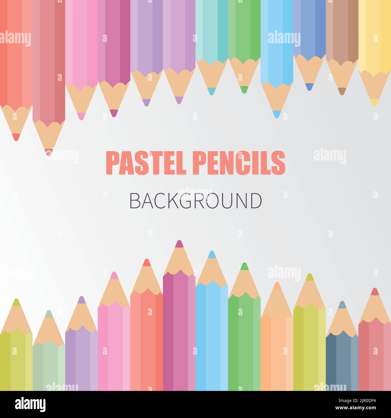 Back to school background with pastel colorful pencils on white color ...