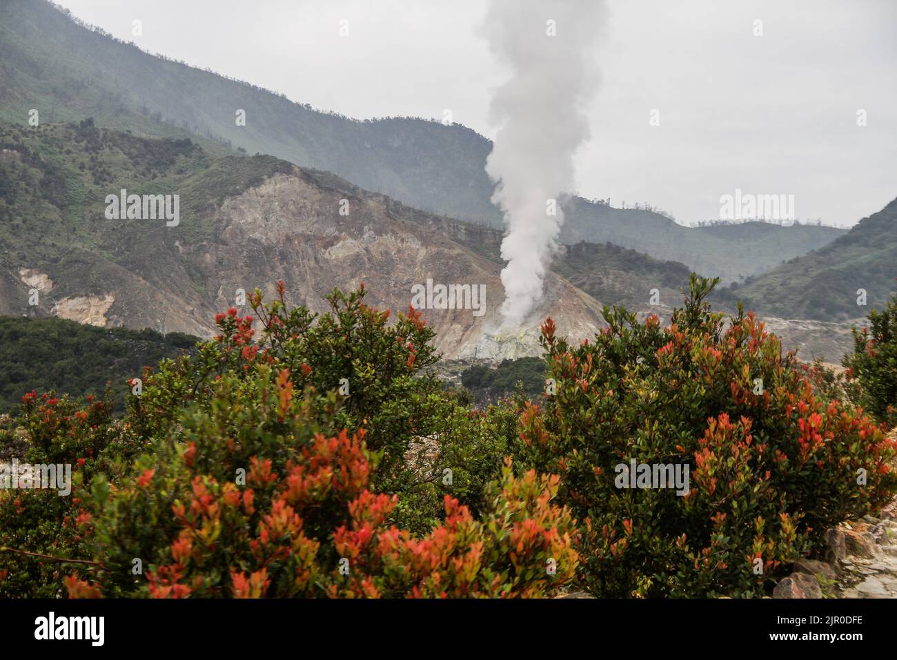 Garut, West Java, Indonesia. 21st Aug, 2022. Sulfur smoke is seen from ...