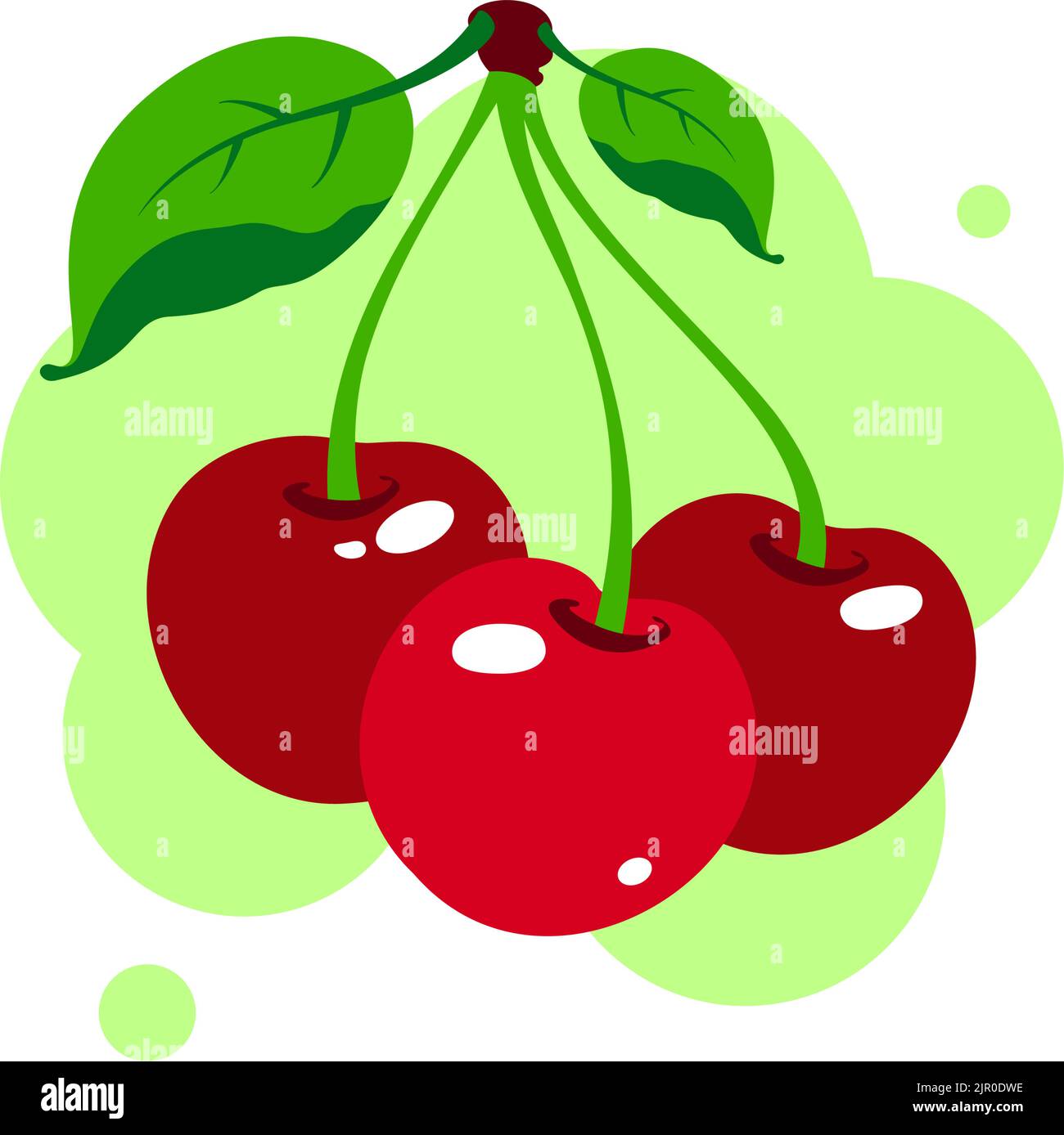 Red cherry fruit isolated on white background. Cherry vector icon. sign ...