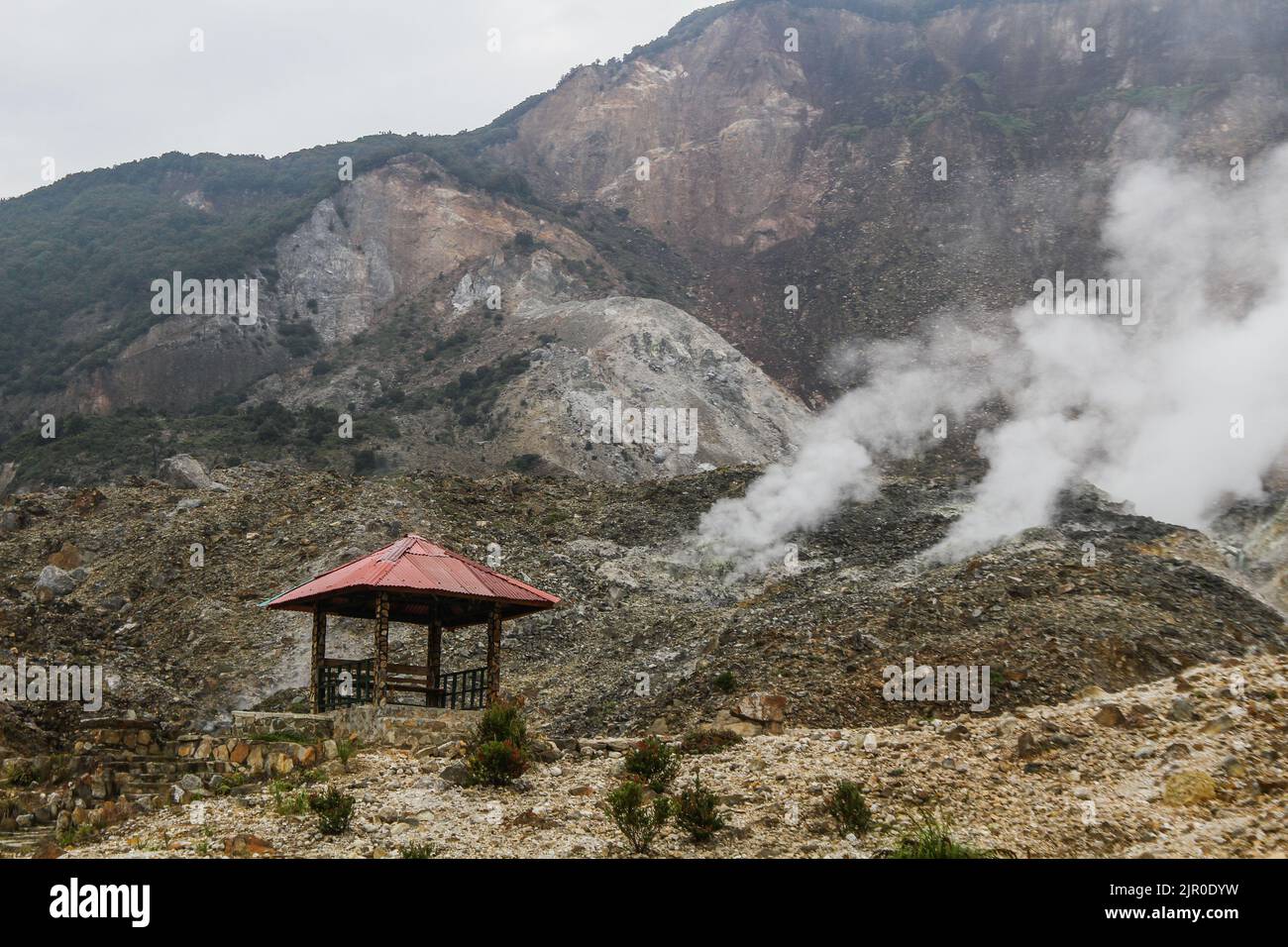 Garut, West Java, Indonesia. 21st Aug, 2022. Sulfur smoke is seen from ...