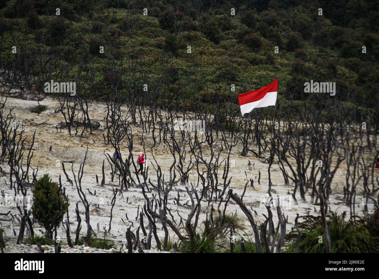 Garut, West Java, Indonesia. 21st Aug, 2022. Climbers are seen enjoying ...