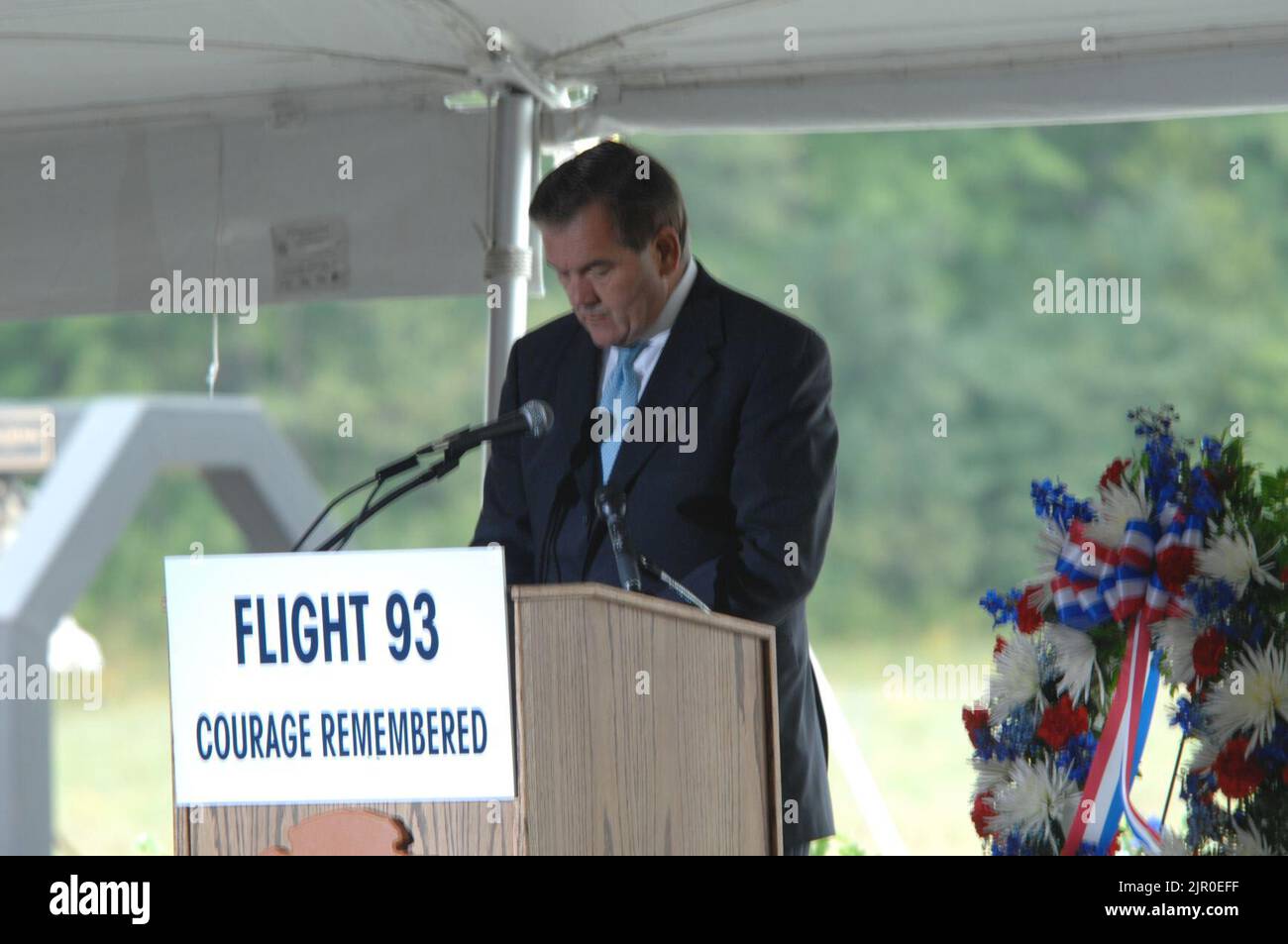 Tom Ridge honoring the passengers of Flight 93 Stock Photo - Alamy