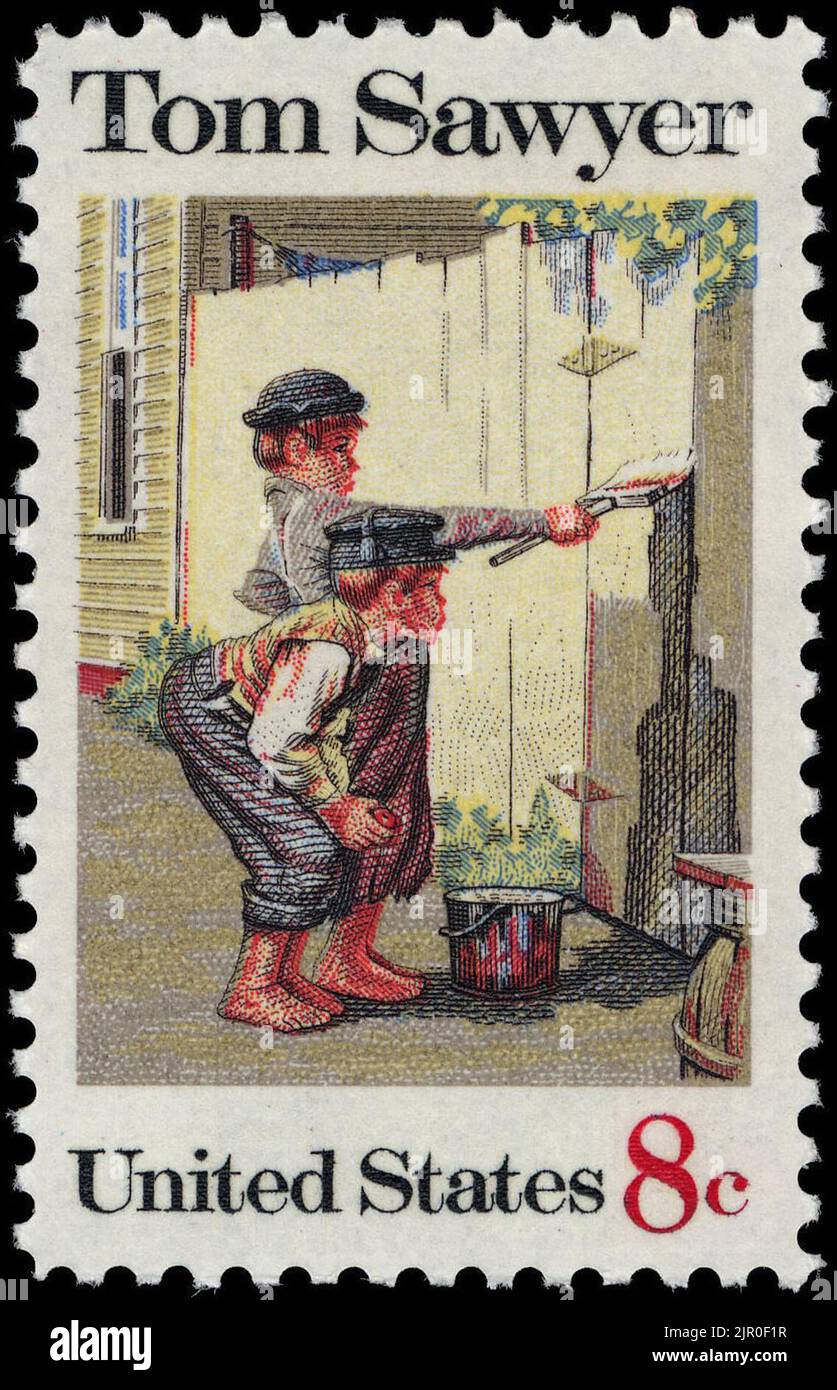 Tom Sawyer 8c 1972 issue U.S. stamp Stock Photo - Alamy