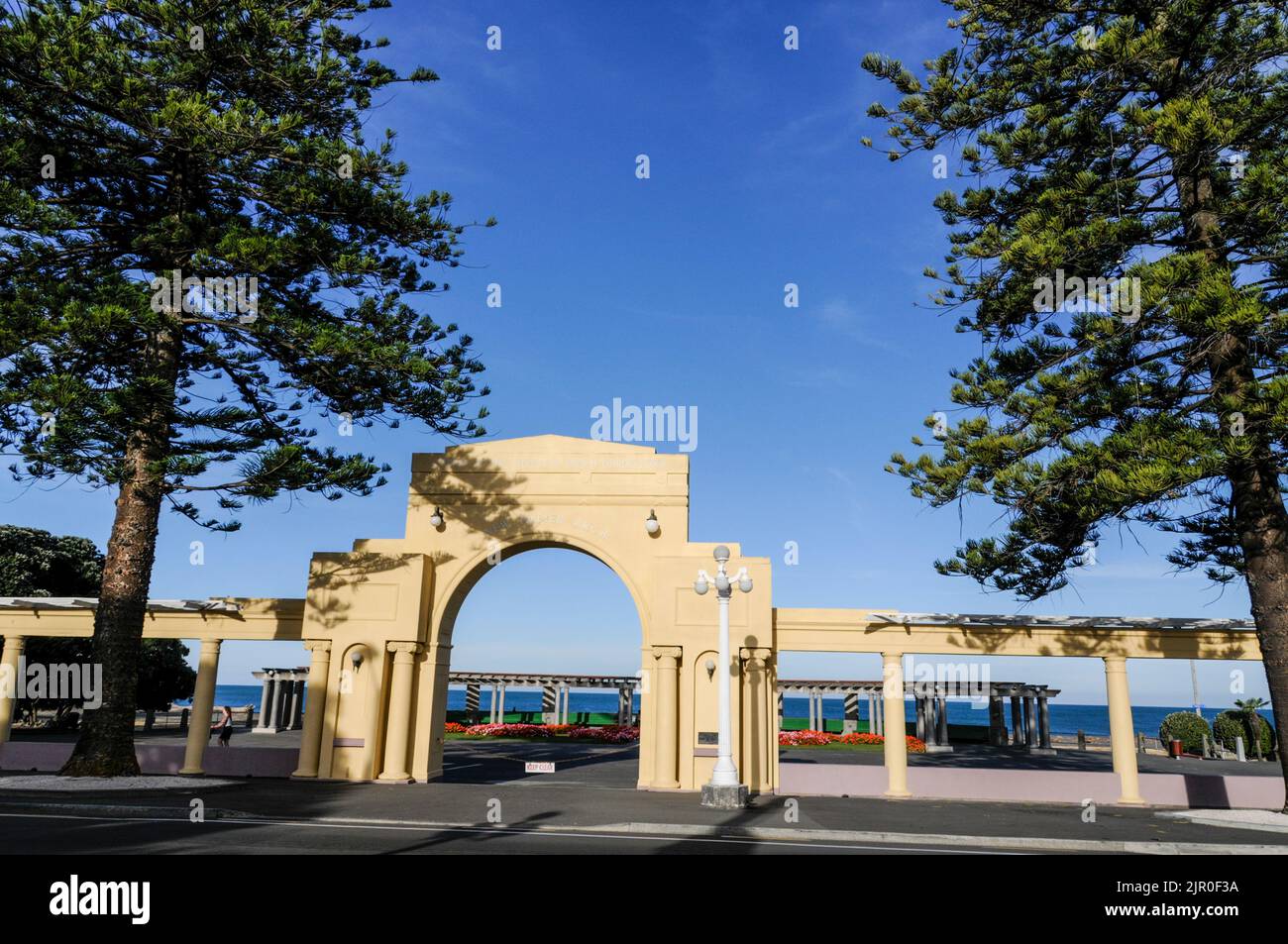 The Colonnade and Sound shell Gardens in Marine Parade in Napier, a ...