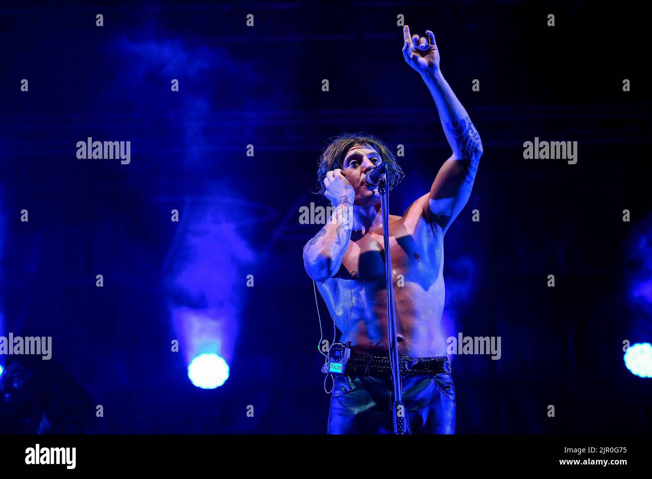 Anfiteatro Ivan Graziani, Alghero, Italy, August 20, 2022, Rkomi during ...