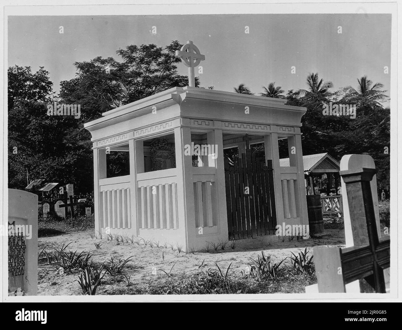Tomb at graveyard in Agana, Guam, circa 1930 Stock Photo - Alamy
