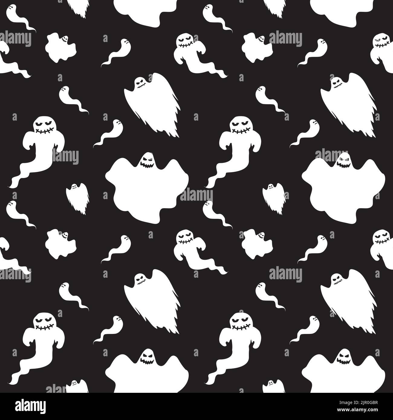 Halloween decorations concept. Seamless pattern with white icons ...