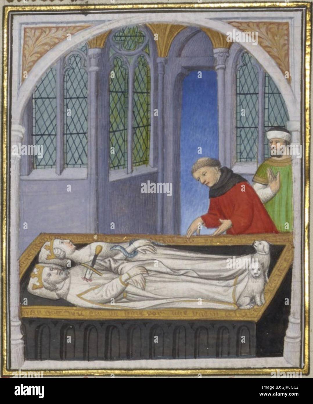 Tomb of Cleopatra and Mark Antony, illuminated manuscript of Boccaccio ...