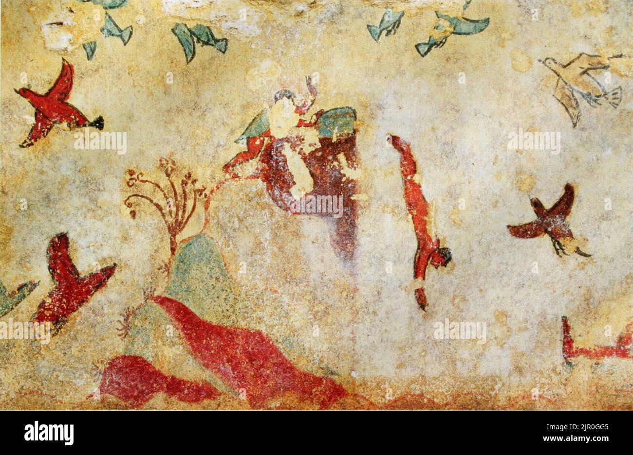 Tomb of hunting and fishing, Monterozzi necropolis, Tarquinia, Italy ...