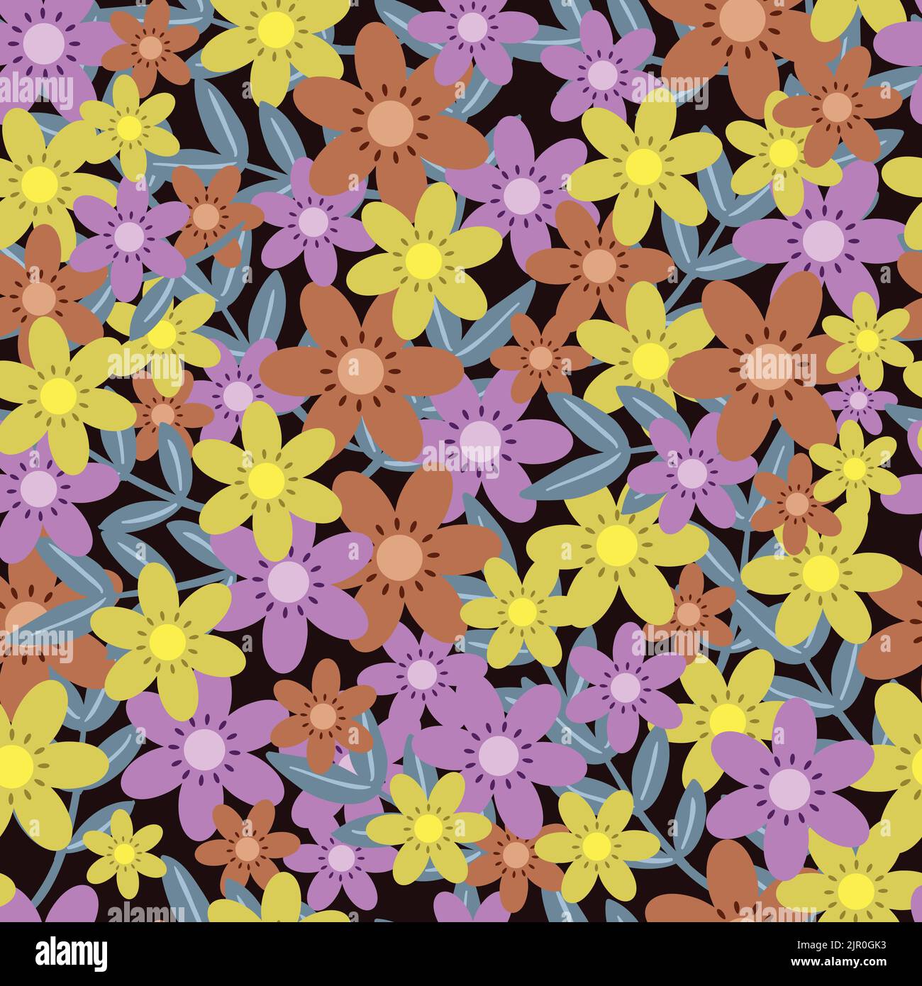Trendy Floral pattern in the many kind of flowers. Tropical botanical ...